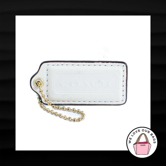 Coach | Accessories | 225 Medium Coach White Leather Brass Key Fob Bag ...